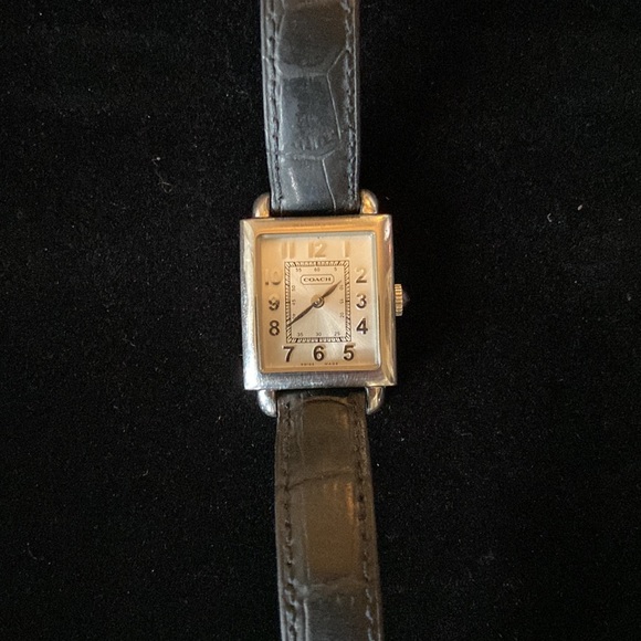 Coach | Accessories | Vintage Coach Watch With Black Leather Strap ...